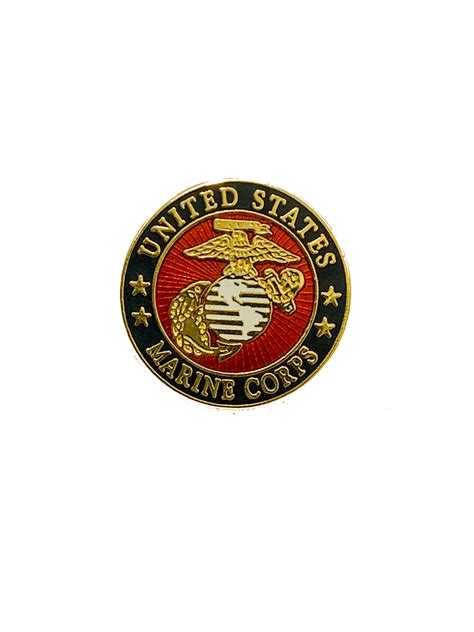 Usmc Logo Gold Black With Four Stars Pin Grandpopsarmynavy
