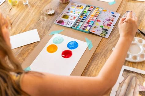 Premium Photo Watercolor Workshop Creative Watercolor Class Painting With Passion And Skill