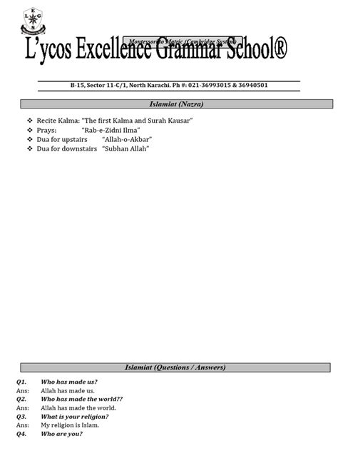 Nursery Half Yearly Syllabus Pdf