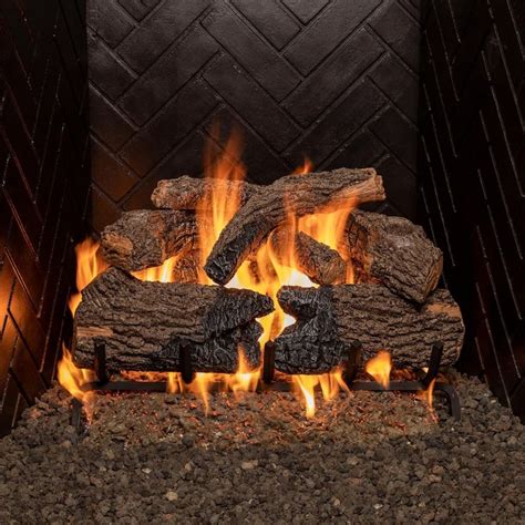 Vented Charred Oak Gas Logs By Real Fyre Gas Logs Fire Pit Vents