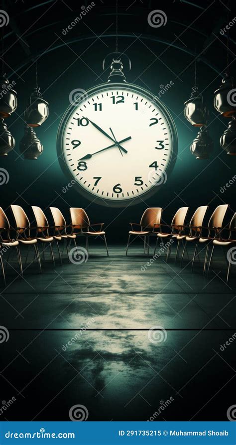 Chairs Meet Clock An Illustrative Rendering Creates A Unique And Intriguing Visual Narrative
