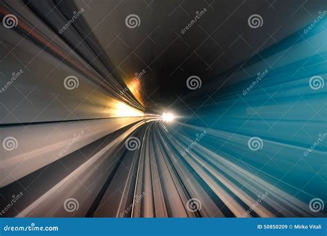 Subway Metro Underground Tunnel With Blurred Lights Stock Image Image