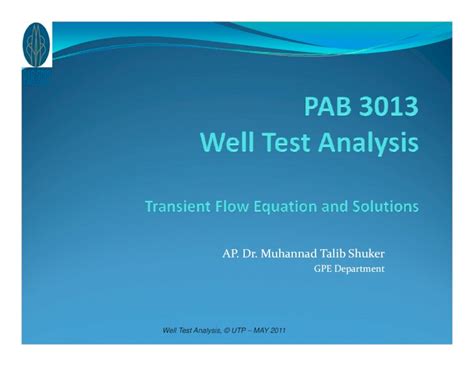 Pdf Transient Flow Equation And Solutios Dokumentips