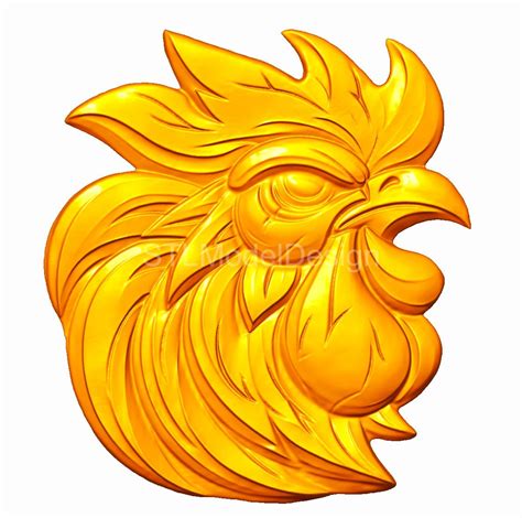 Majestic Rooster 3d Model Stl File For Cnc Carving And 3d Printing