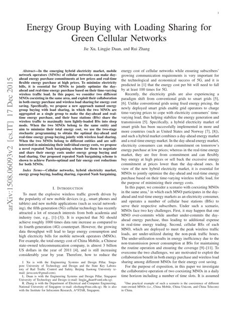 Pdf Energy Group Buying With Loading Sharing For Green Cellular Networks