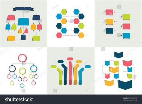 Set Flow Charts Schemes Diagrams Stock Vector Royalty Free Shutterstock