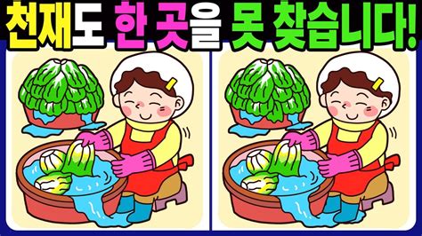 【다른그림찾기 치매예방】천재도 3개 중 한 곳은 못 찾습니다 재밌고 건강한 두뇌 훈련 퀴즈 【틀린그림찾기 두뇌운동 Find Difference】1322