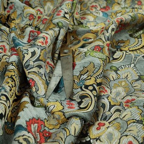 Komkotar Fabrics Rich Detail Floral Damask Upholstery Fabric In Grey C