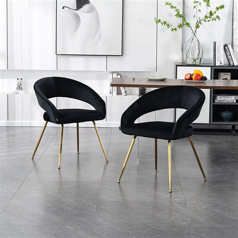 Chaise De Salle Ã Manger En Velours Home Deluxe Lyric Lot De 5 Noir