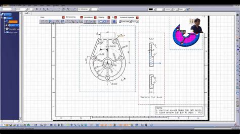 Catia 도면 솔리드 1st 페이지 예제 03 Solid Drawing Page01 Ex03 Youtube