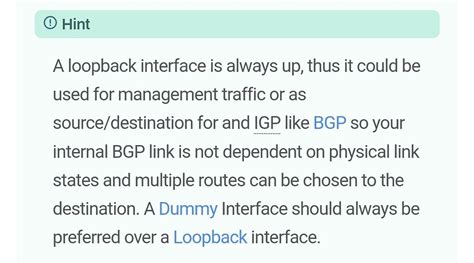 Clarification Managementbgp Peering Over Loopback Interfaces