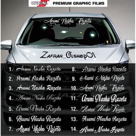 Jual Stiker Mobil Cutting Sticker Body Dan Kaca Mobil Nama Custom