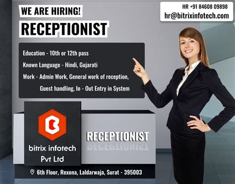 Bitrix Infotech Pvt Ltd On Linkedin Receptionist Hiringnow