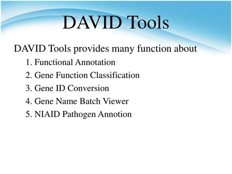 Ppt Enrichment Analysis Using David Powerpoint Presentation Free