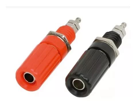 Conector Jack Banana Hembra Rojo Negro 4mm Cuotas Sin Interés