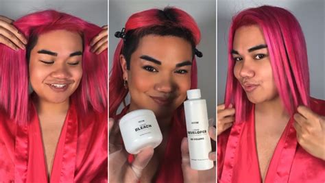 Root Touch Up At Home Using The Bleach And Extreme Magenta Overtone Color