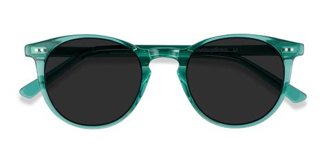 Sun Kyoto Round Emerald Green Frame Prescription Sunglasses