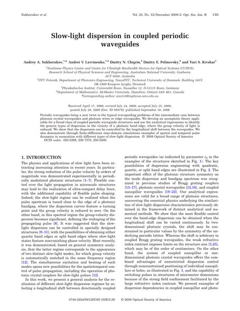 Pdf Slow Light Dispersion In Coupled Periodic Waveguides
