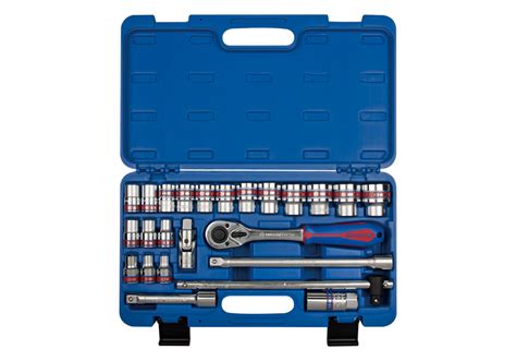 24pc 1 2dr Socket Set 6pt Sae Chrome