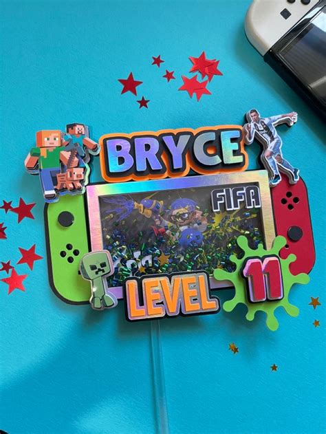 Gamer Cake Topper Nintendo Switch Cake Topper Smash Bros Cake