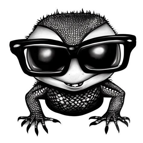 Chibi Lizard In Glasses · Creative Fabrica