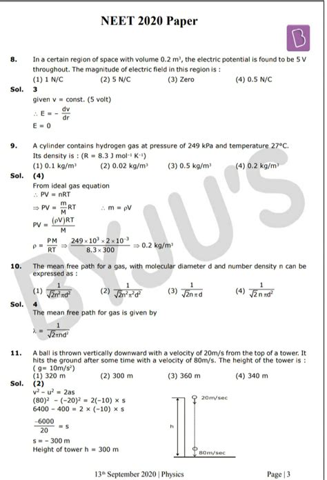 Neet 2020 Physics Question Paper