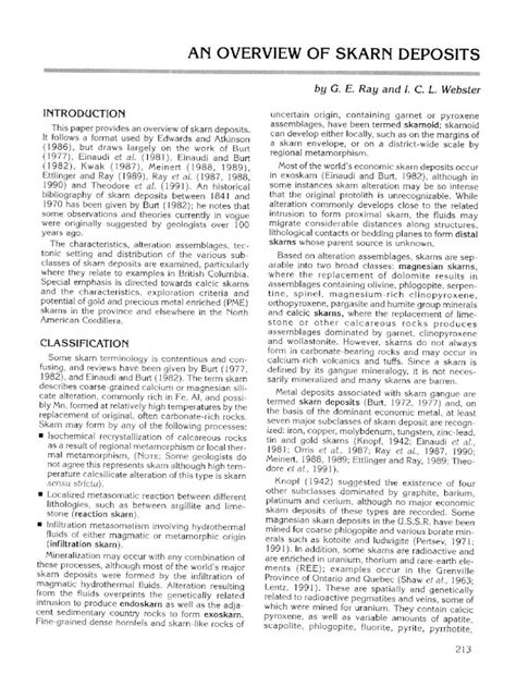 Pdf An Overview Of Skarn Deposits Dokumentips