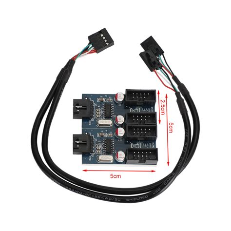 Pc Case Internal 9 Pin Usb 20 Male 1 To 4 Female Splitter Pcb Chipset