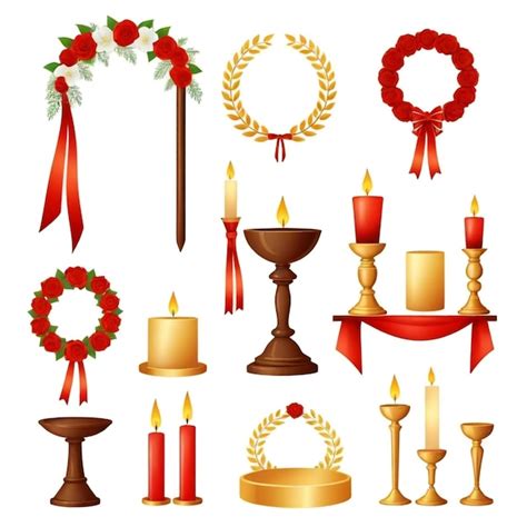 Ceremony Vector Set White Background Isolated A High Quality Premium