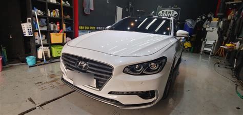 그랜저ig 주차 중 차량 범퍼 휀더 손상 판금 도장 완벽 복원 글라스코팅 재시공 사례 네이버 블로그