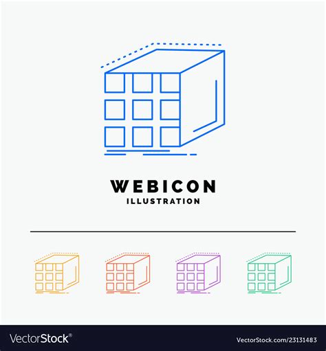 Abstract Aggregation Cube Dimensional Matrix 5 Vector Image