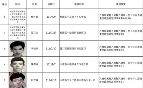 桃園酒駕累犯再添13人 姓名、照片公開 桃園電子報 Line Today