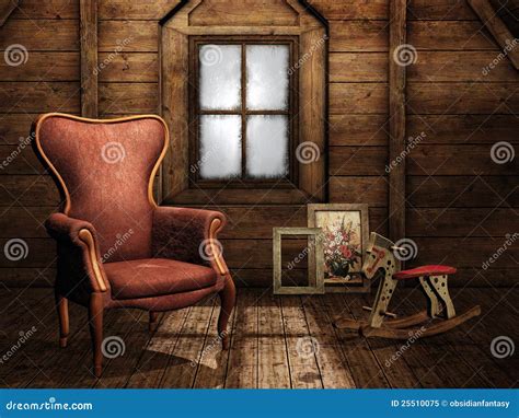 Vintage Attic Stock Illustration Illustration Of Room 25510075