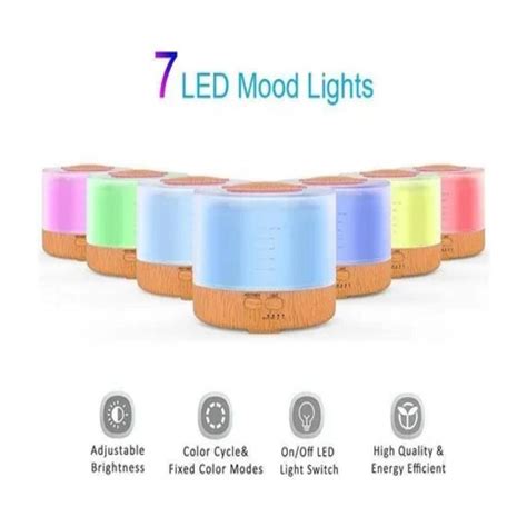 Ripley HUMIDIFICADOR DIFUSOR DE AROMAS LAMPARA LED 7 COLORES 500ML