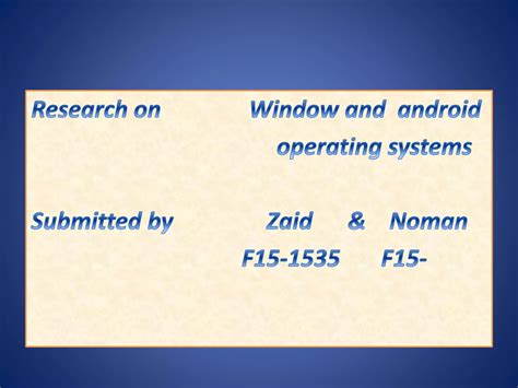 Comparison Between Android And Windows Operating System Ppt
