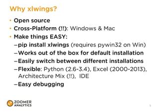 Xlwings For Python Quants Conference London PPT