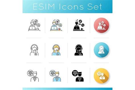 Remote Workers Icons Set Icon Set Icon Remote Workers