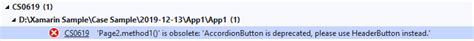 xamarin xaml g cs file is showing an obsolete warning cs0618 how