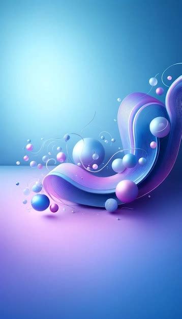 Premium Vector Playful Spheres And Curves In Bluepurple Gradient