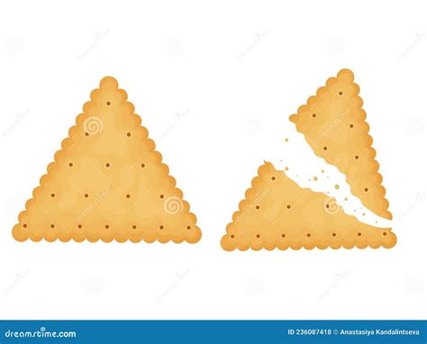 Triangular Crackers Two Crackers Illustration Of Food Snacks