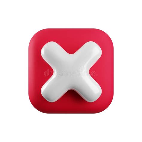 Vector 3d Red Cross X Realistic Icon Trendy Square Plastic Wrong Red