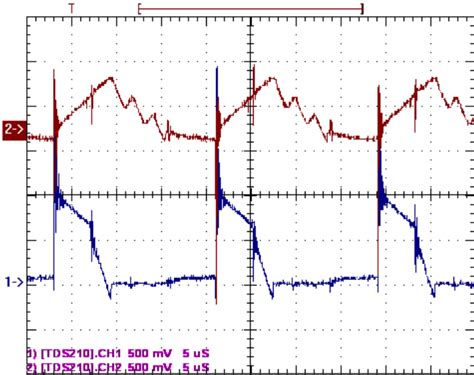 Switching Waveforms Of I L1 Upper And I D1 Lower Scale 4a Div
