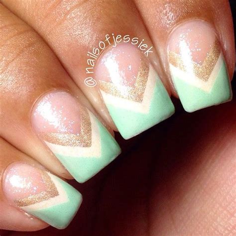 Chevron French Tip Nail Designs
