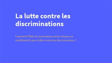 La Lutte Contre Les Discriminations Genially