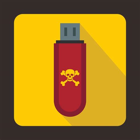 Infected Usb Flash Drive Icon Flat Style 14596690 Vector Art At Vecteezy
