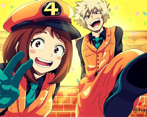 My Hero Academia Ochaco Uraraka I Katsuki Bakugo Hd Pobieranie Tapety