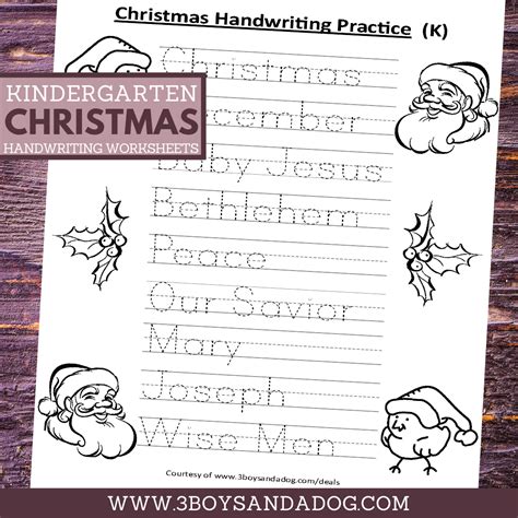 Free Christmas Cursive Handwriting Worksheets Printables Printable