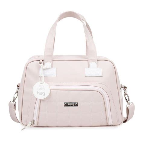 Bolsa Maternidade Quadriculada Rosa Média Hug Bolsa Maternidade