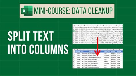 Split Text Into Columns In Excel Text To Columns Tool Excel Mini Course Data Cleanup Part 1