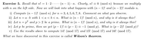 solved exercise 5 recall that n 1⋅2⋯ n−1 ⋅n clearly